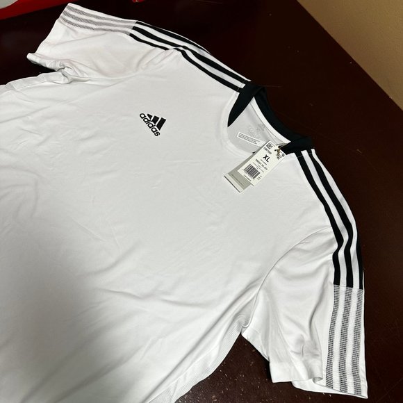 adidas | Shirts | Adidas Mens White Tiro 2 Gm759 Short Sleeve V Neck ...
